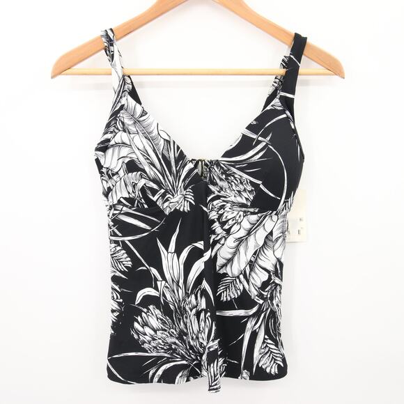 Alex Marie | Swim | Alex Marie Tankini Top Black White Floral Tropical ...